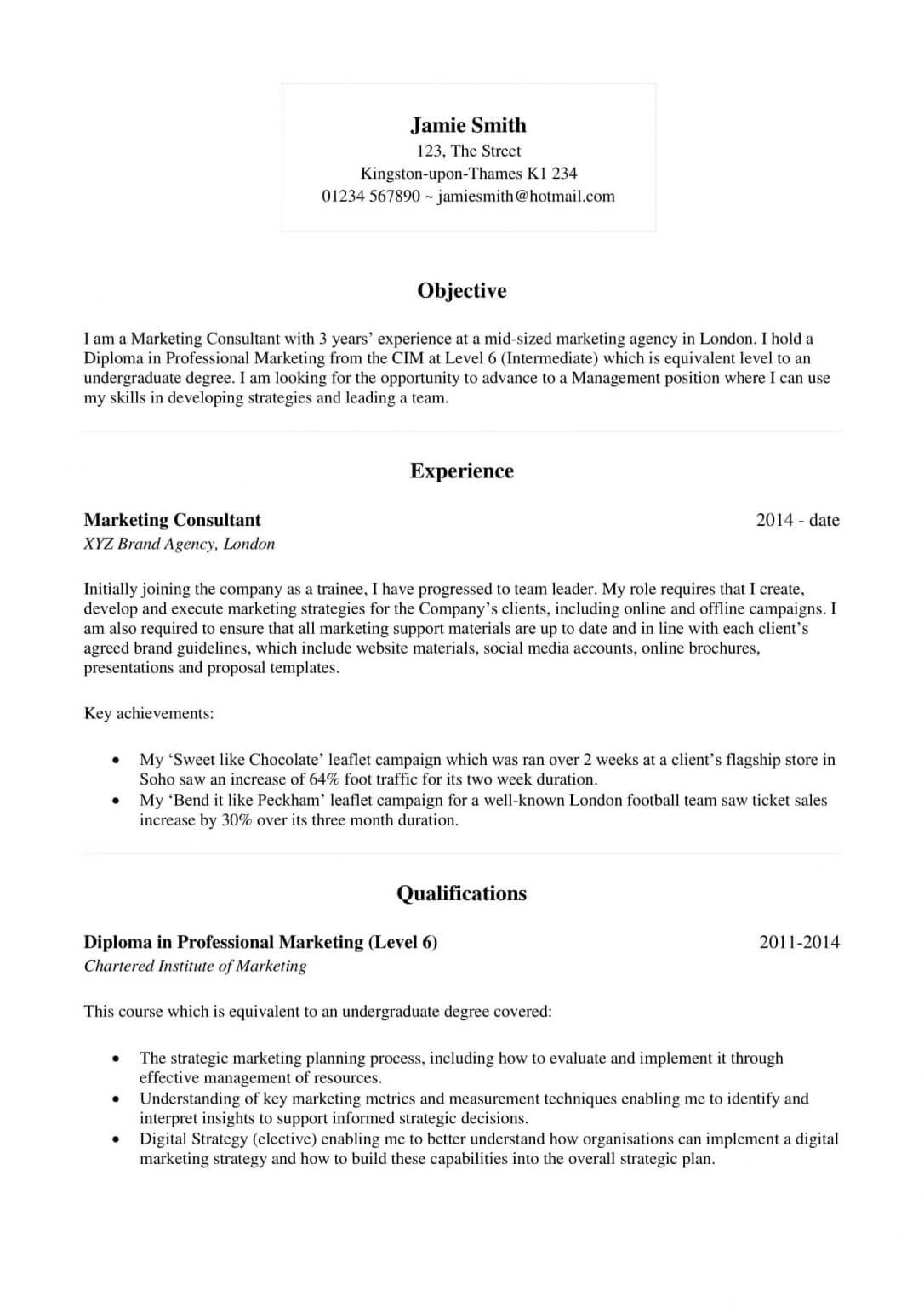 Contoh Resume Terbaik CV Untuk Mohon Kerja | Nadz.my