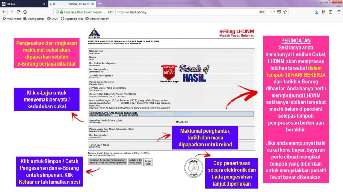 Cara Isi e-Filling Borang Cukai Pendapatan (e-BE)