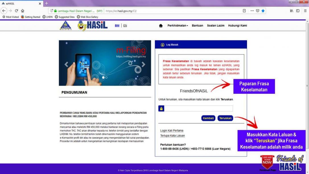 Cara Isi e-Filling Borang Cukai Pendapatan (e-BE)