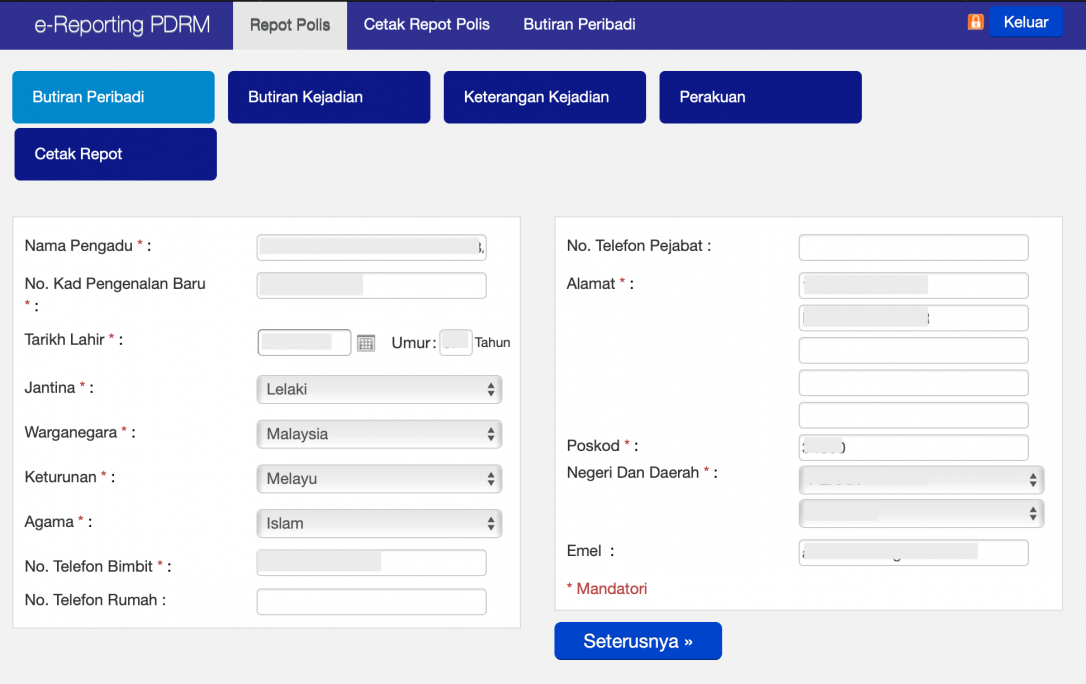 Cara Buat Report Polis Online