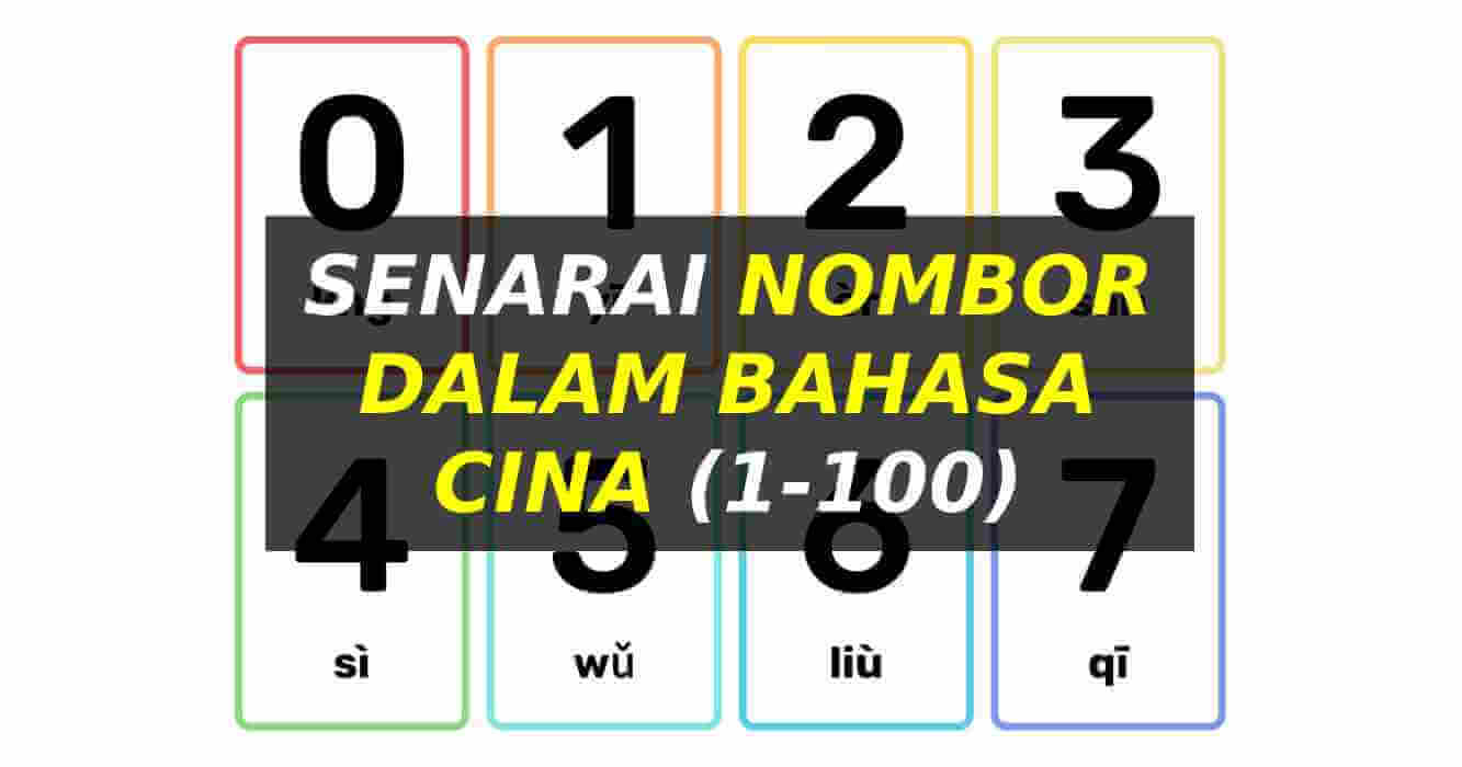 Senarai Nombor Dalam Bahasa Cina